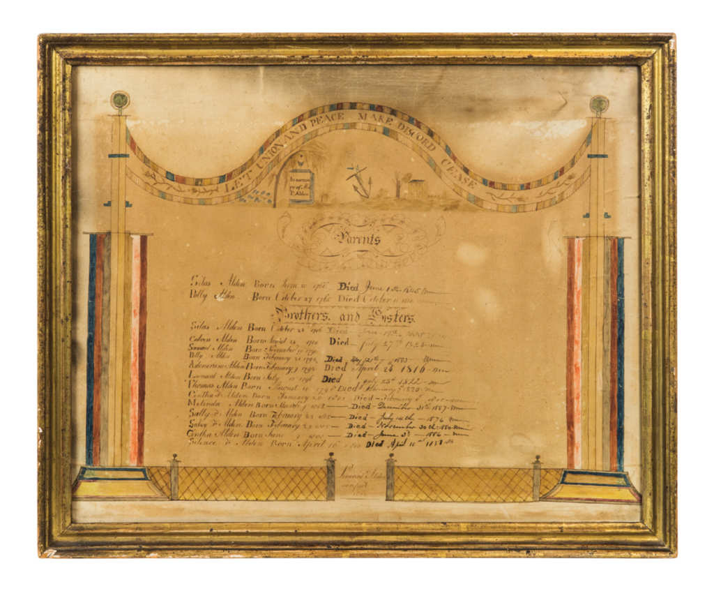 Lot 159A: 19th C. Family Tree – Willis Henry Auctions, Inc.